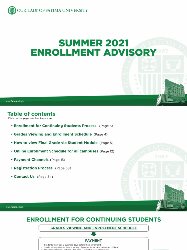 Summer 2021 Enrollment Advisory | PDF