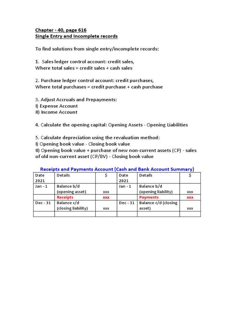 Single Entry and Incomplete Records | PDF | Book Value | Economies