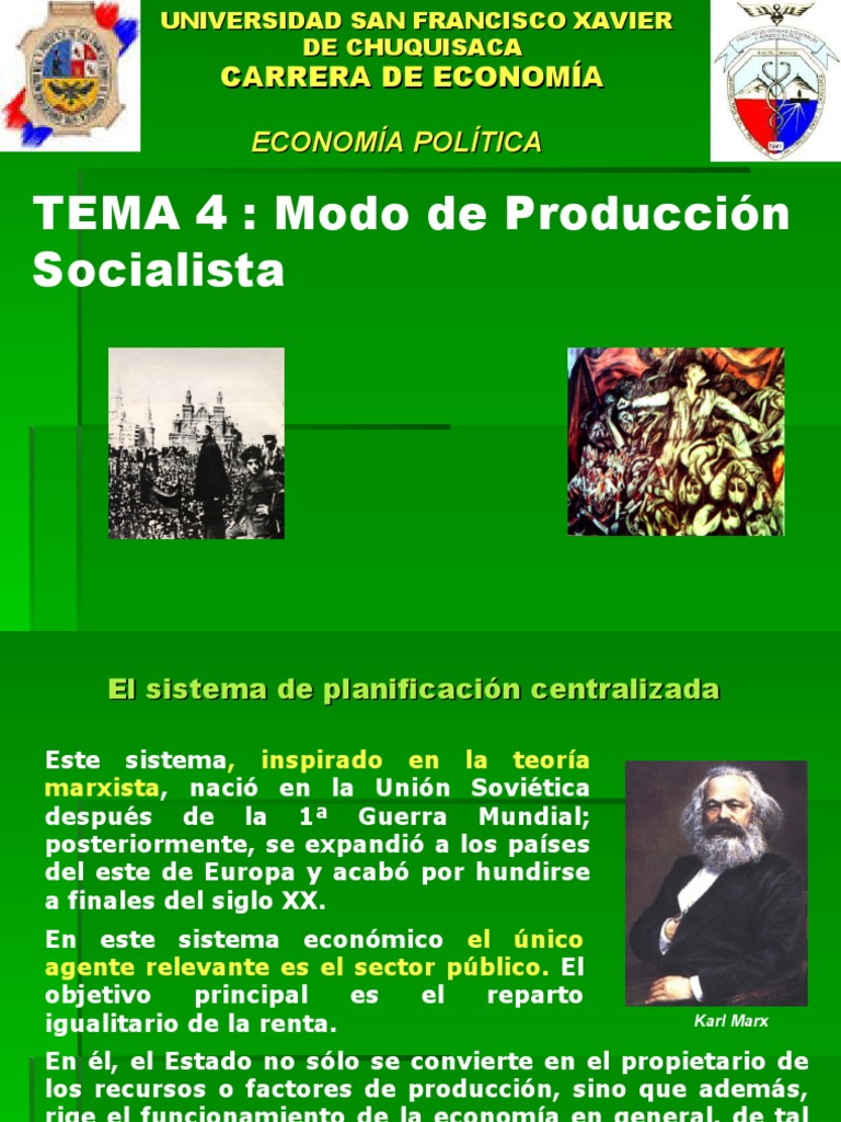 Tema 4 - Modo de Producción Socialista | PDF | Socialismo | Comunismo