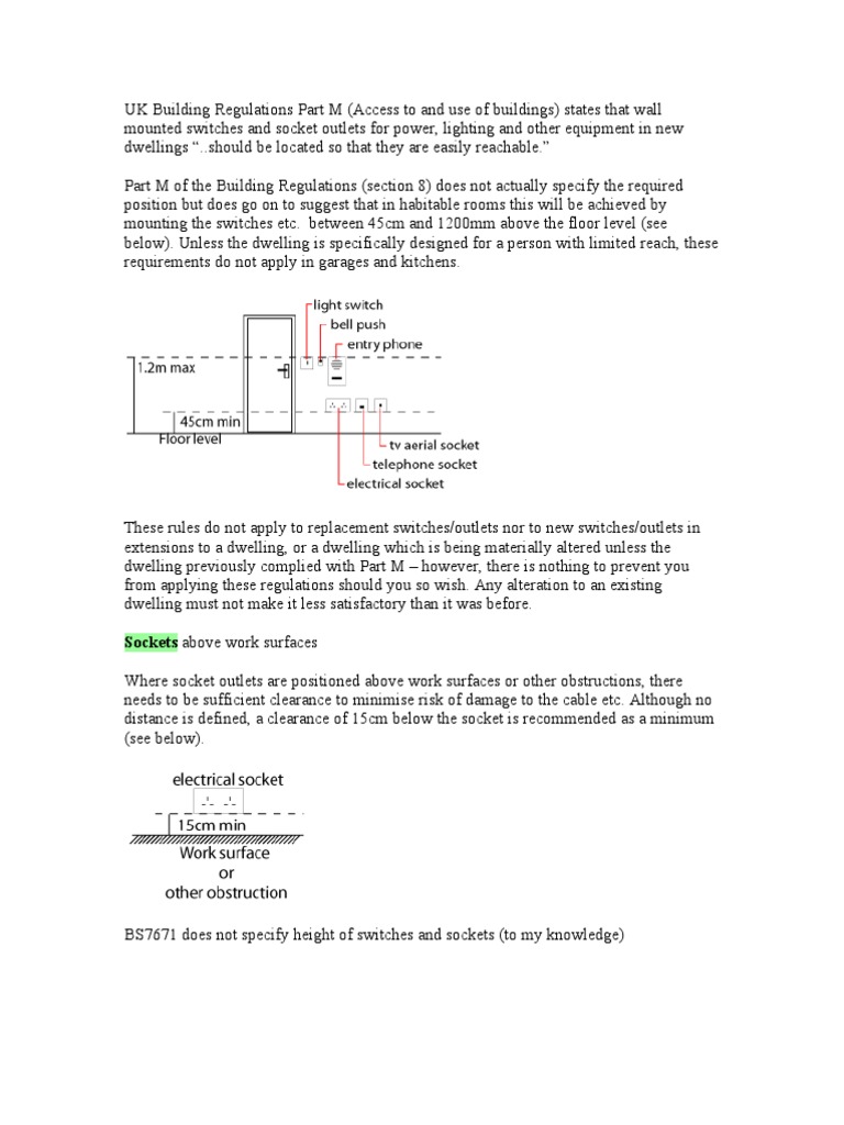 UK Building Regulations Part M | PDF | Ac Power Plugs And Sockets ...