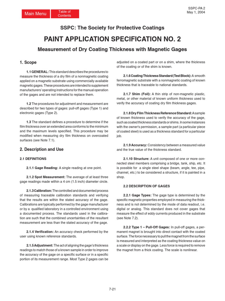 Paint Application Specification No. 2: SSPC: The Society For Protective ...