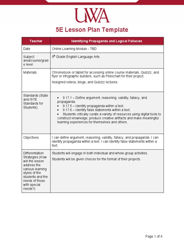 Ed508-5e Lesson Plan 9 | Download Free PDF | Educational Technology | Lesson Plan