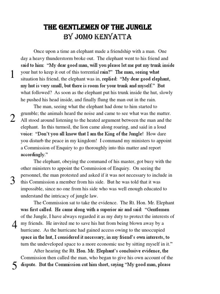 Summary of The Gentlemen of the Jungle | PDF | Elephant