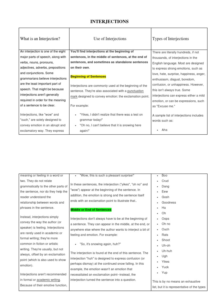 Interjection Conjunction And Preposition Pdf Preposition And Postposition Syntactic