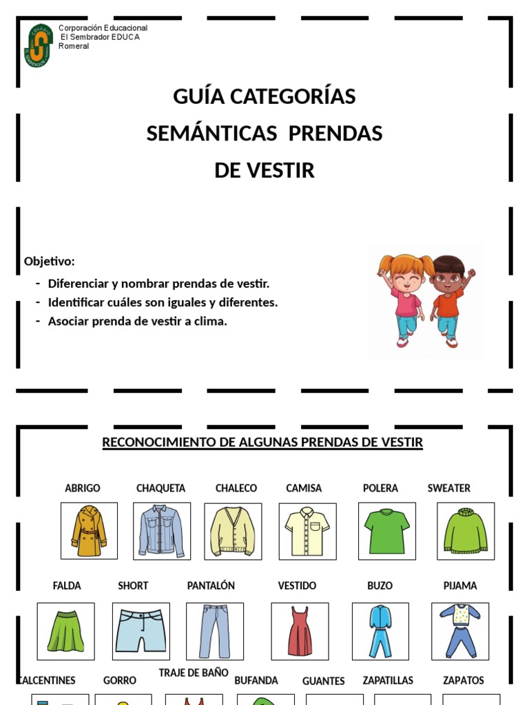 Categoria Semántica Prendas de Vestir | PDF