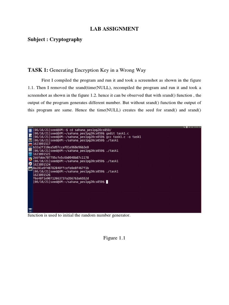 Lab Assignment Subject: Cryptography | PDF | Key (Cryptography) | Military Communications