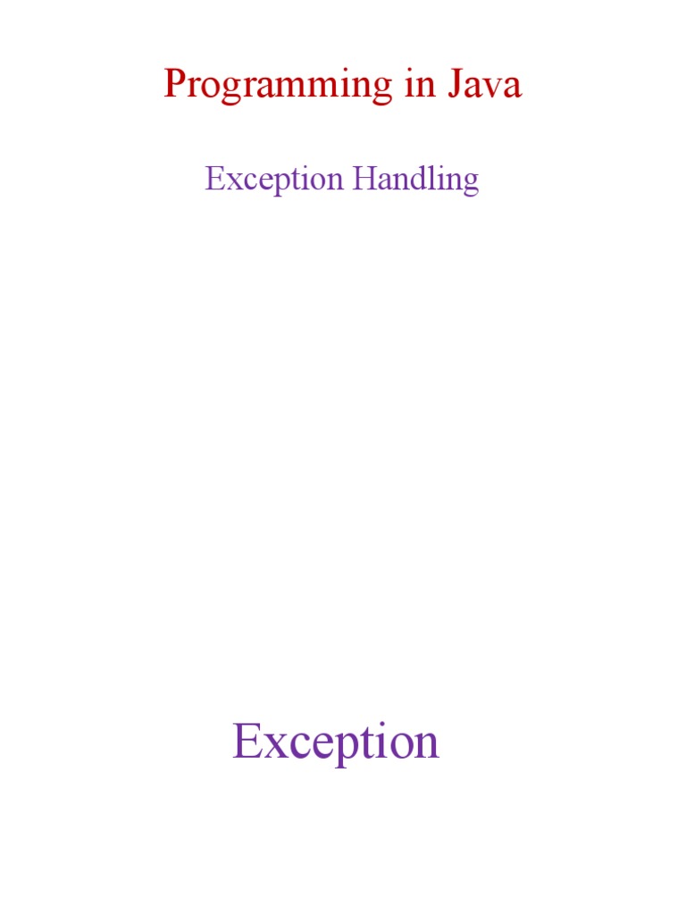 Java Exception Handling | PDF | Java (Programming Language ... Java Exception Handling | PDF | Java (Programming Language ...
