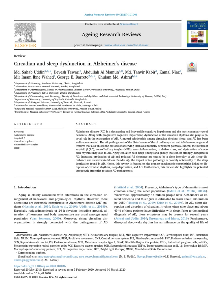 Ageing Research Reviews | PDF | Circadian Rhythm | Clock