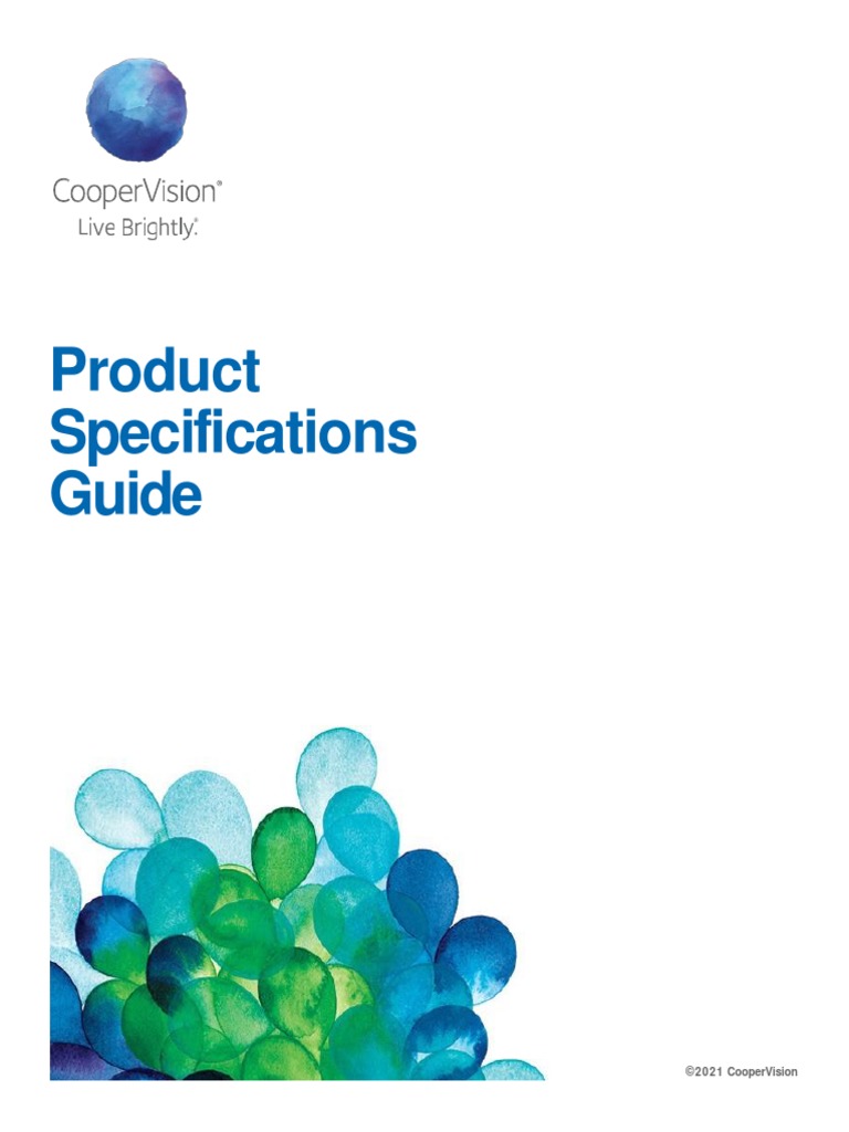 Coopervision Product Specification Guide India | PDF | Contact Lens ...