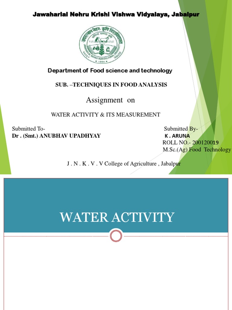 Wateractivity Aruna Assignment | PDF | Applied And Interdisciplinary Physics | Chemistry