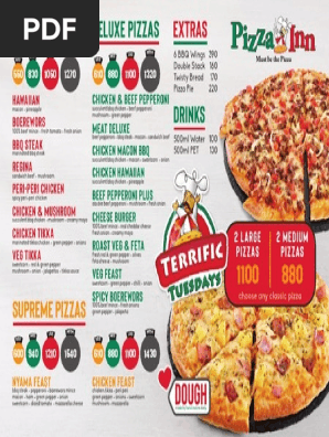 Pizza inn menu store