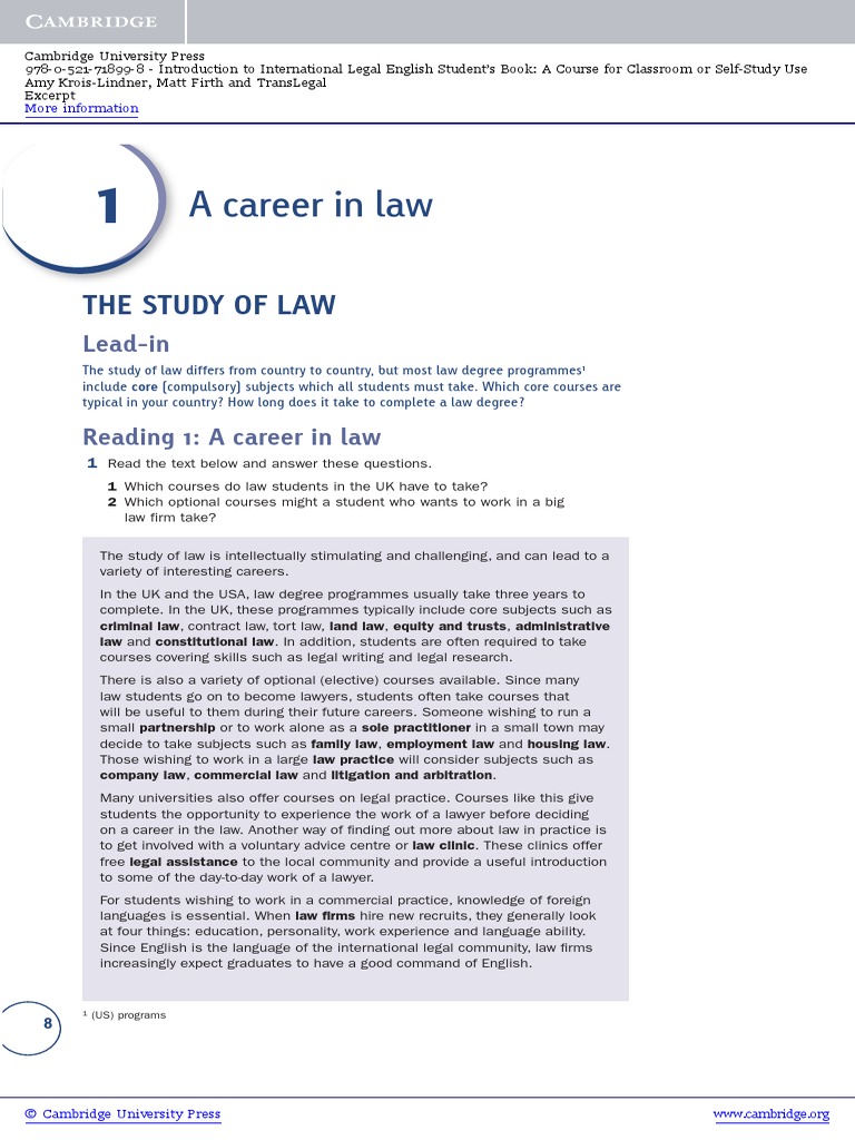 A Career in Law: The Study of Law | PDF | Product Liability | Lawyer
