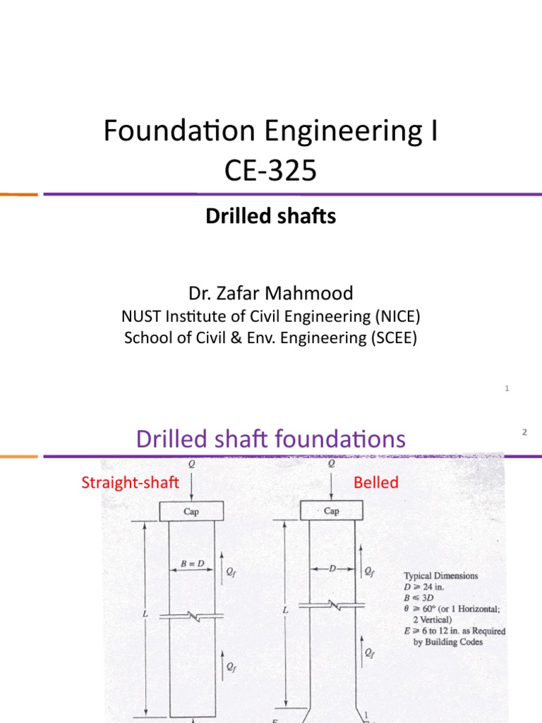 CE325 - 17 Drilled Shafts | PDF | Deep Foundation | Geotechnical Engineering