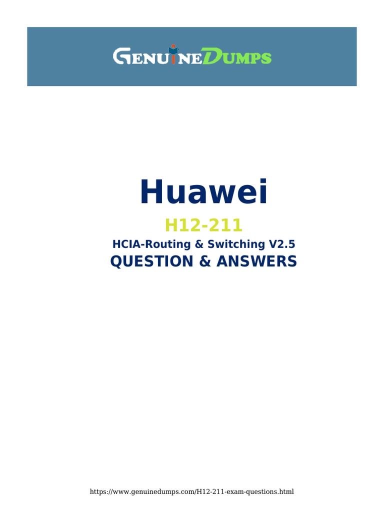 Huawei H12-211 HCIA-Routing & Switching V2.5 Exam Questions | PDF | Ip Address | Computer Network