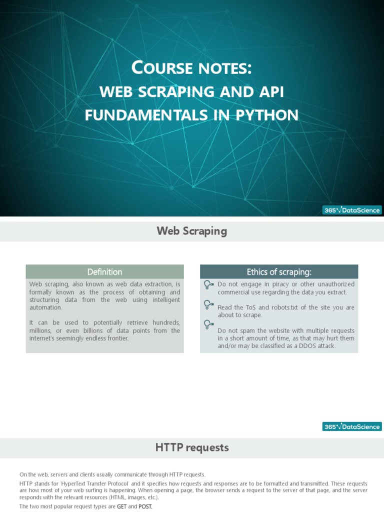 Course Notes Web Scraping And Api Fundamentals In Python Pdf World Wide Web Internet And Web