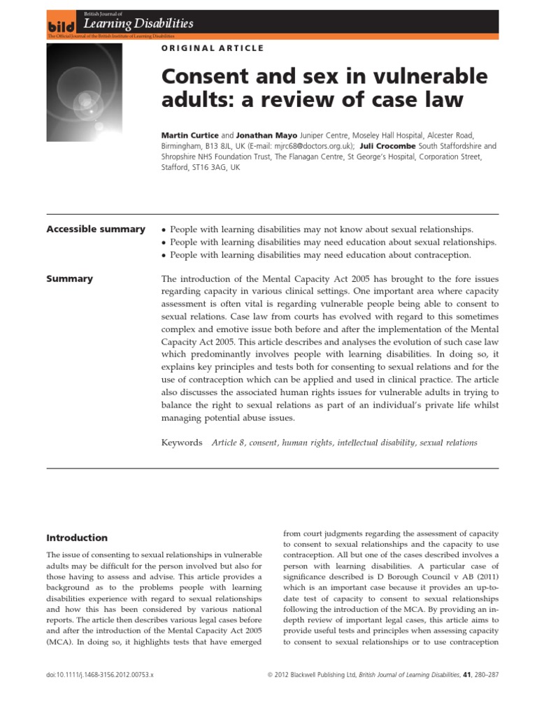 Consent & Vulnerable Adults Law | PDF | Consent | Sexual Intercourse