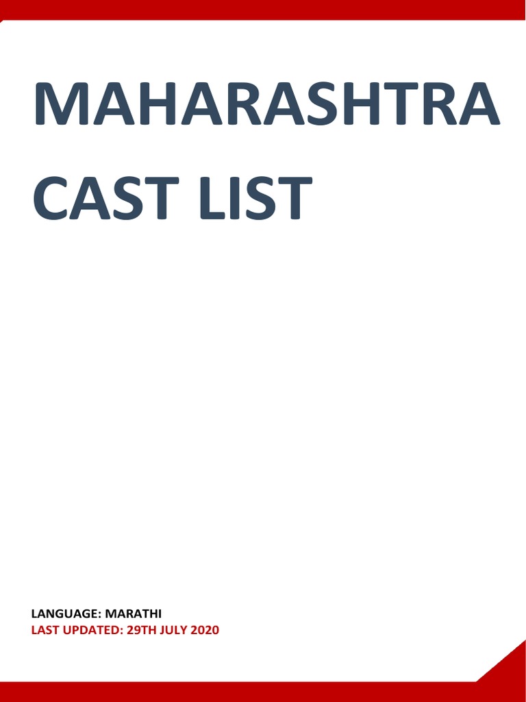 Maharashtra Caste List | PDF | Demographics Of India | Social Groups Of India