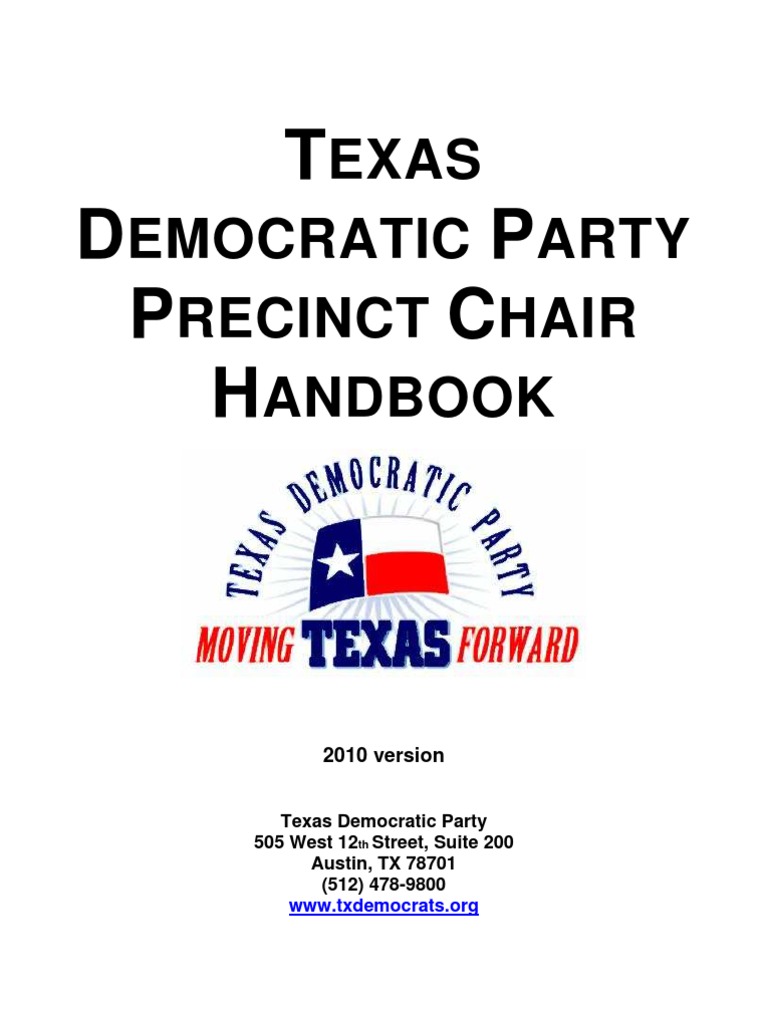 Democrat Precinct Chair Handbook 2010 | PDF | Get Out The Vote | Elections