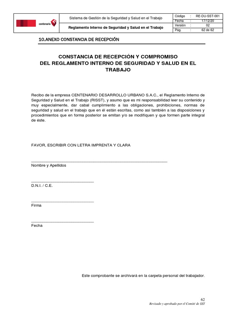 Constancia de Recepción | PDF