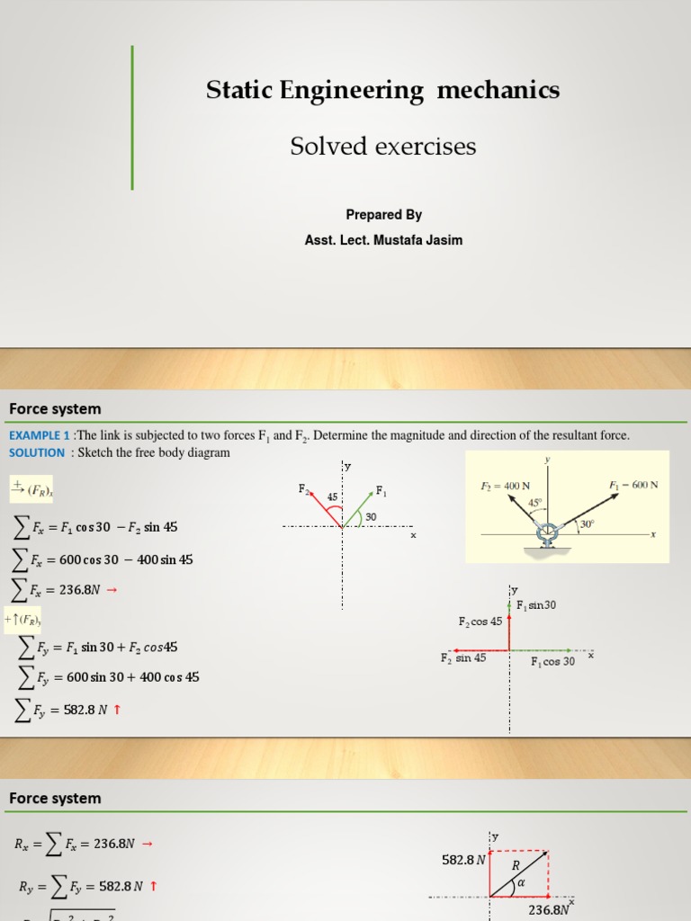 Resultant Force and Moment Examples | PDF | Force | Mechanics
