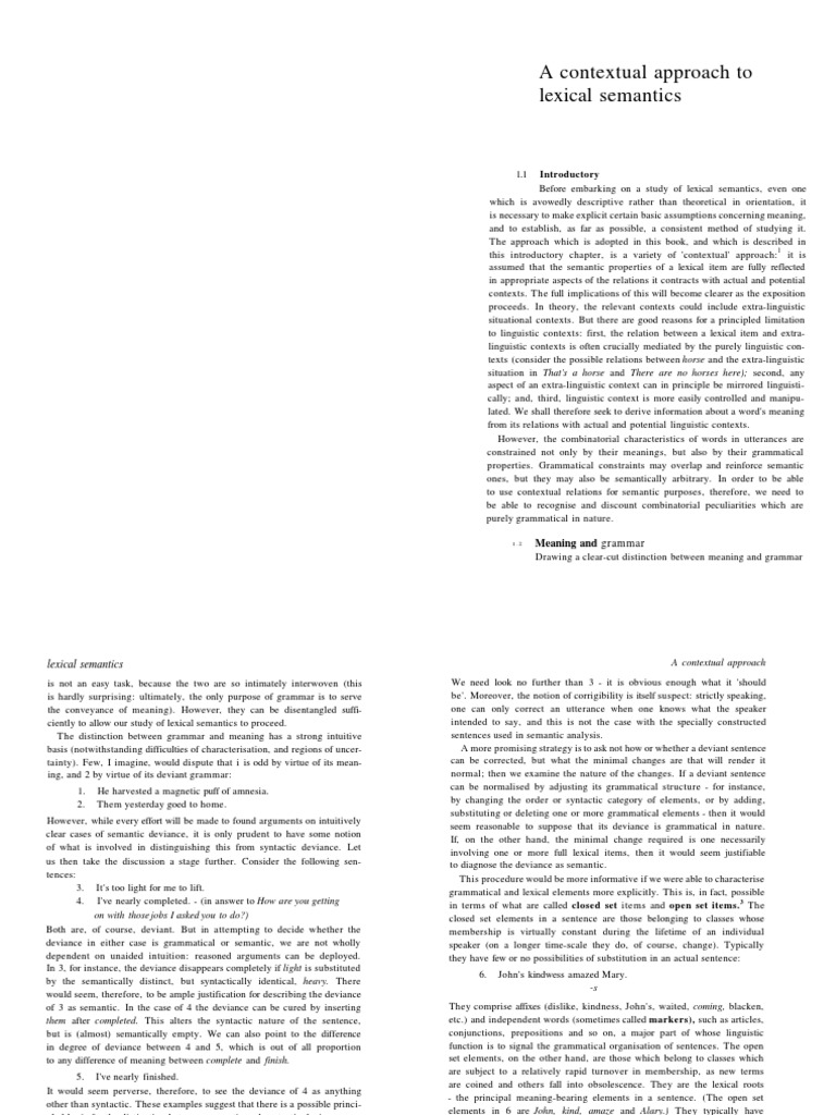 Lexicology Book 1 - Alan Cruse - Lexical Semantics | PDF | Logical Consequence | Linguistics