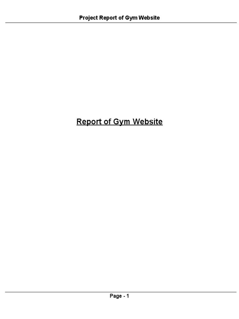 Project Report of Gym Website | PDF | Software Testing | Relational ...