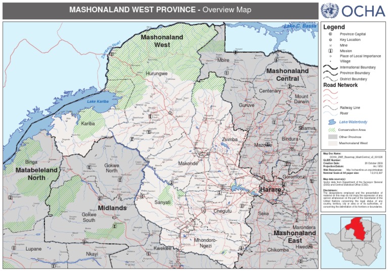 Mashonaland West Map | PDF