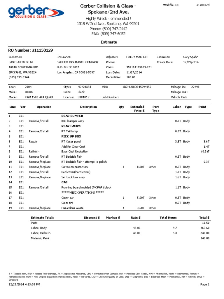 Hotrum-Safeco 2004 Dodge Ram | PDF | Transport | Land Vehicles