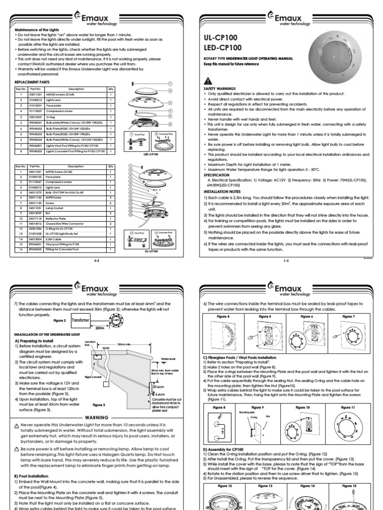 Cp100 Series Light Manual English | PDF | Incandescent Light Bulb | Electrical Equipment