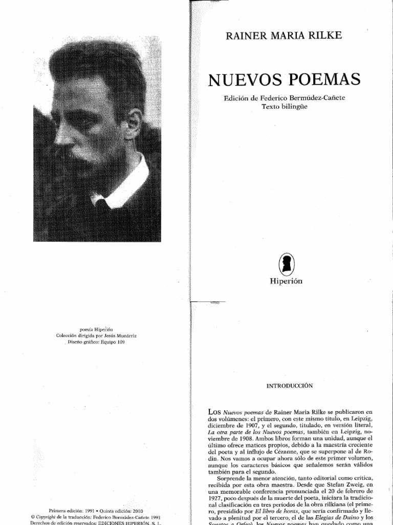 Ranier Maria Rilke - Nuevos Poemas I | PDF