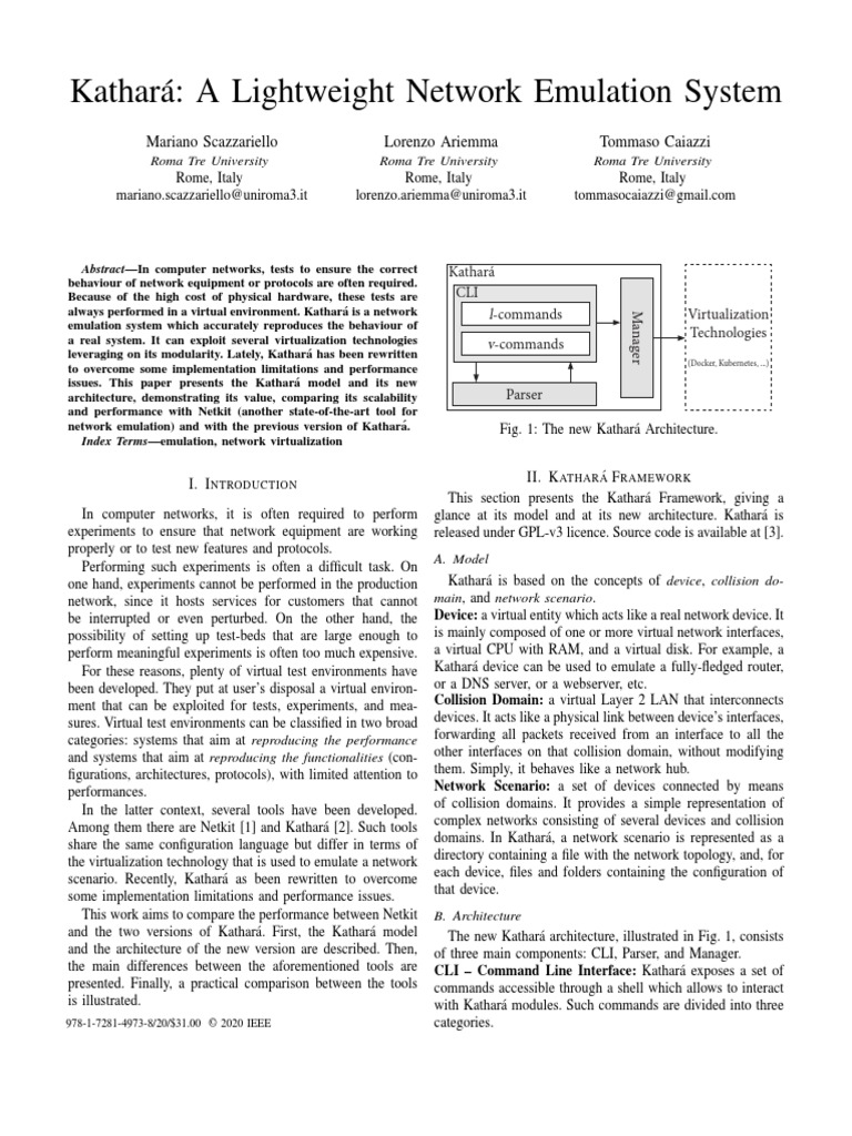 A Lightweight Network Emulation System | PDF | Computer Network | Virtualization