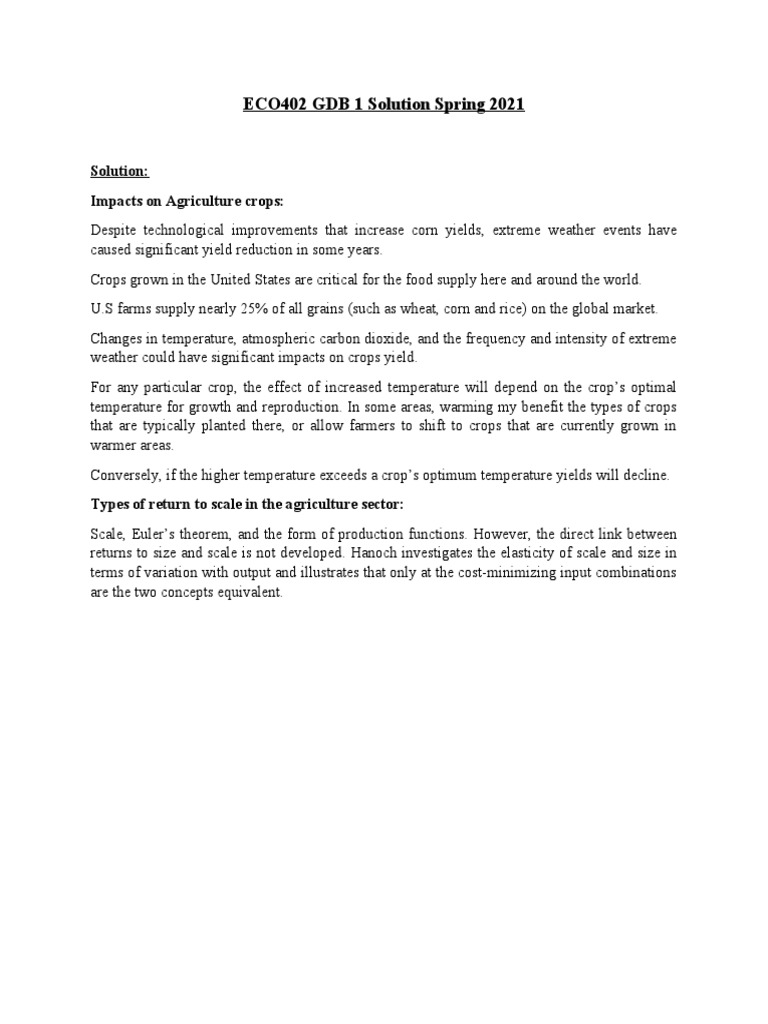 ECO402 GDB 1 Solution | PDF