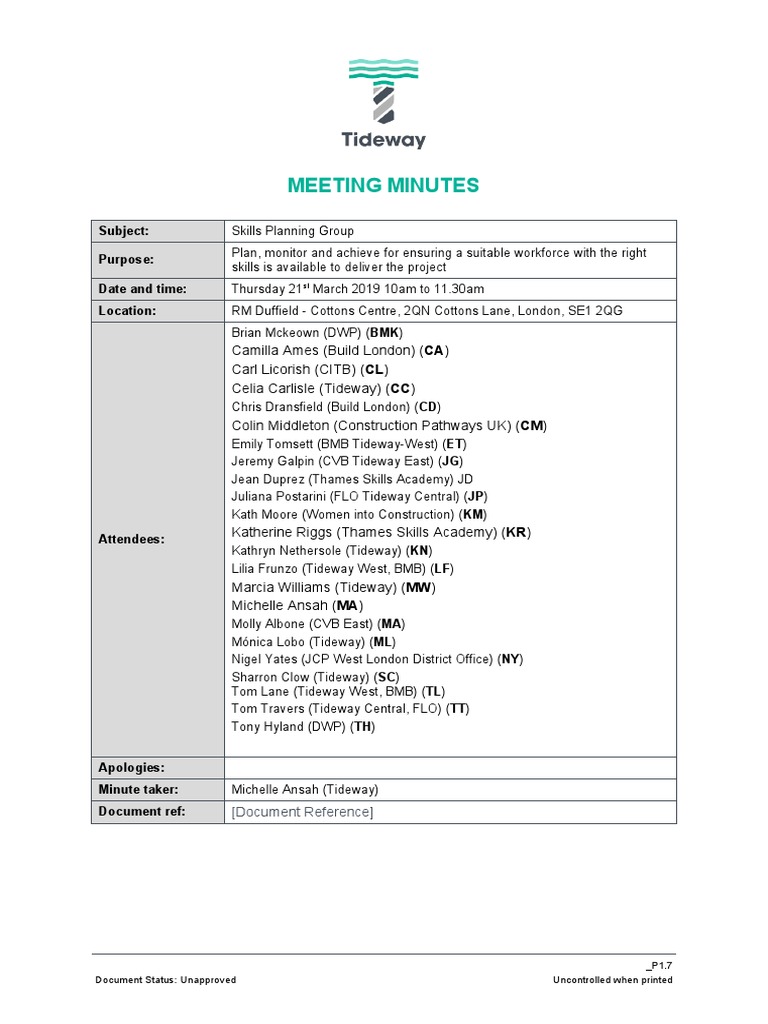 Skills Planning Group Meeting Minutes | PDF | Apprenticeship | Economies