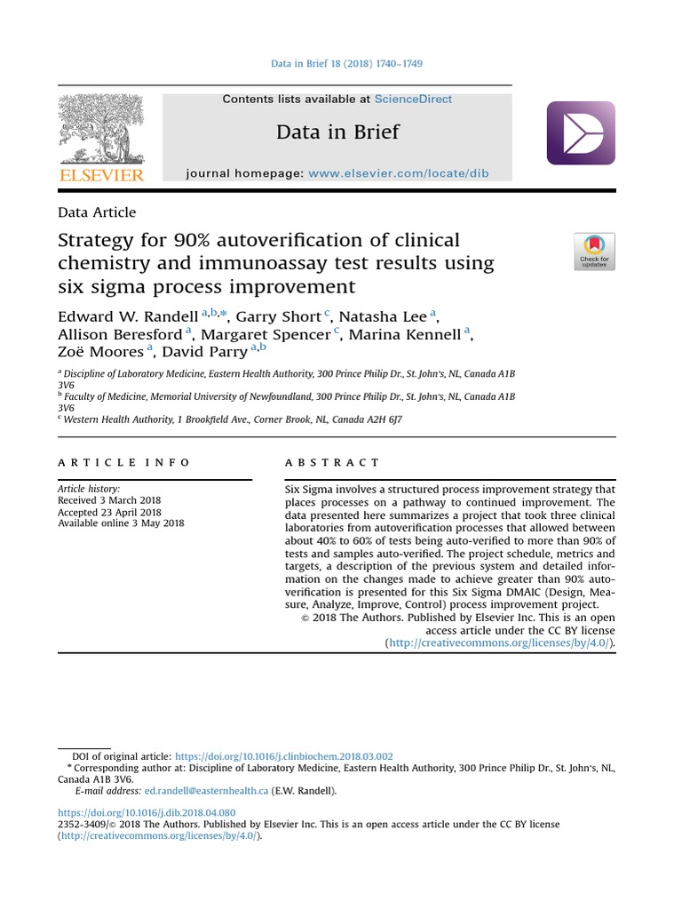 Strategyfor90%autoverification Ofclinical Chemistry ...