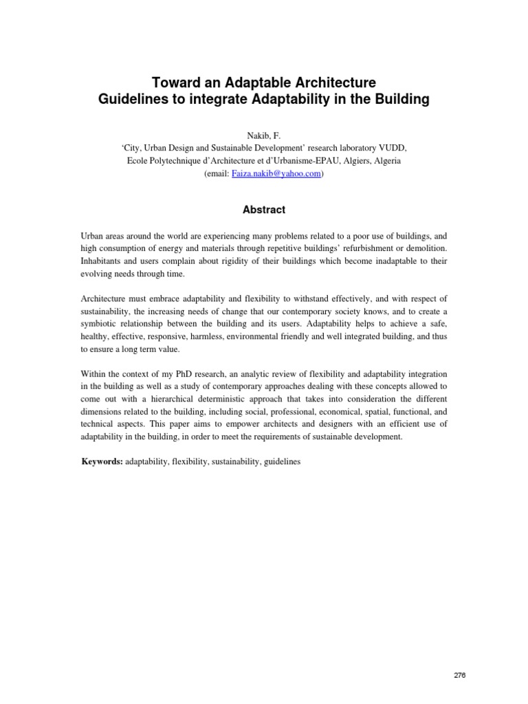 Toward An Adaptable Architecture Guidelines To Integrate Adaptability ...
