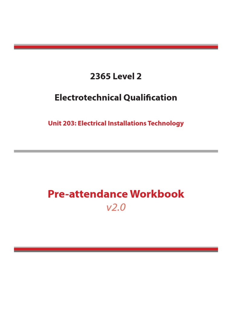 Pre-Attendance Workbook: 2365 Level 2 Electrotechnical Qualification ...