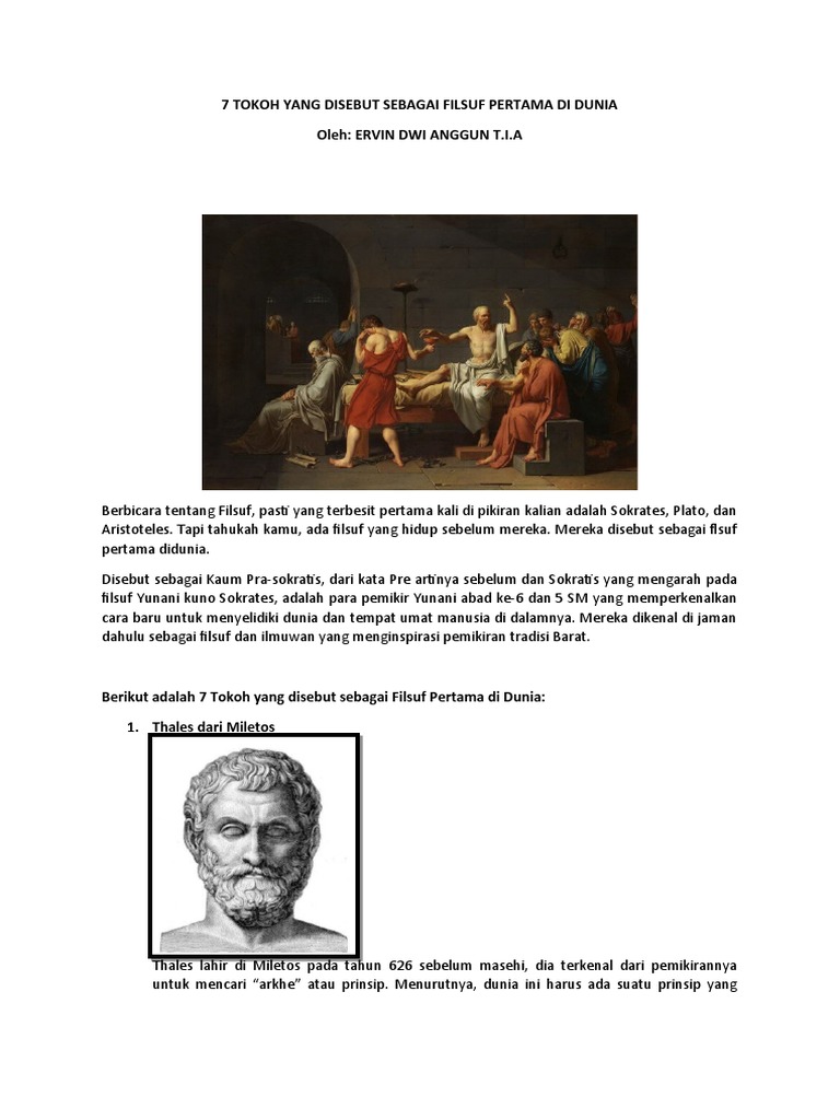 7 Tokoh Yang Disebut Sebagai Filsuf Pertama Di Dunia (Ervin Dwi Anggun ...
