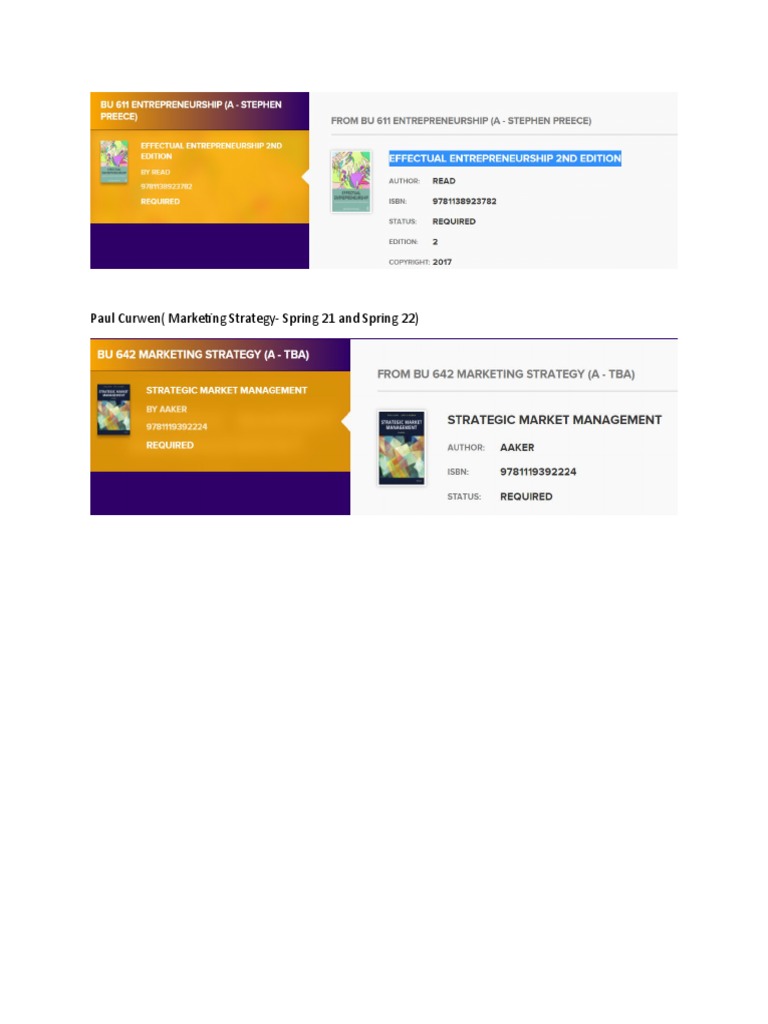 Paul Curwen (Marketing Strategy-Spring 21 and Spring 22) | PDF