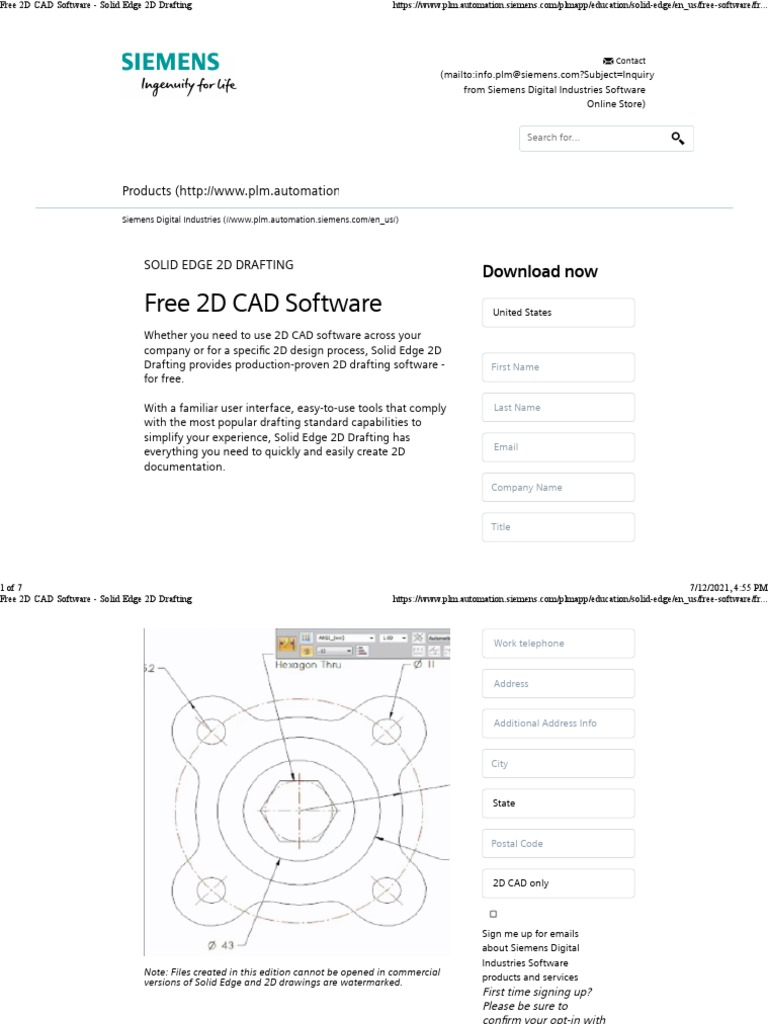 Free 2D CAD Software - Solid Edge 2D Drafting | PDF | Computer Aided ...