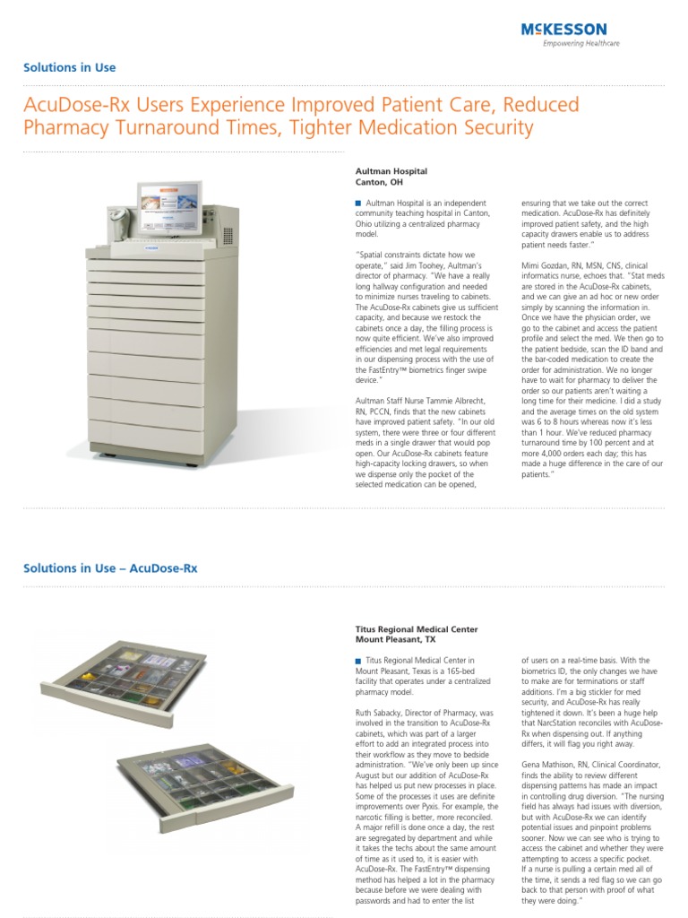 AcuDose-Rx Users Experience Improved Patient Care, Reduced Pharmacy ...