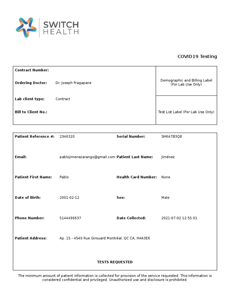 COVID-19 Testing Patient Information | PDF