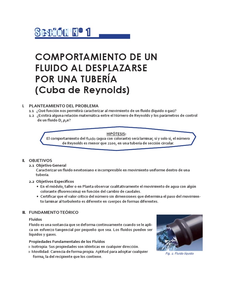 Guia 1. | PDF | Numero Reynolds | Viscosidad