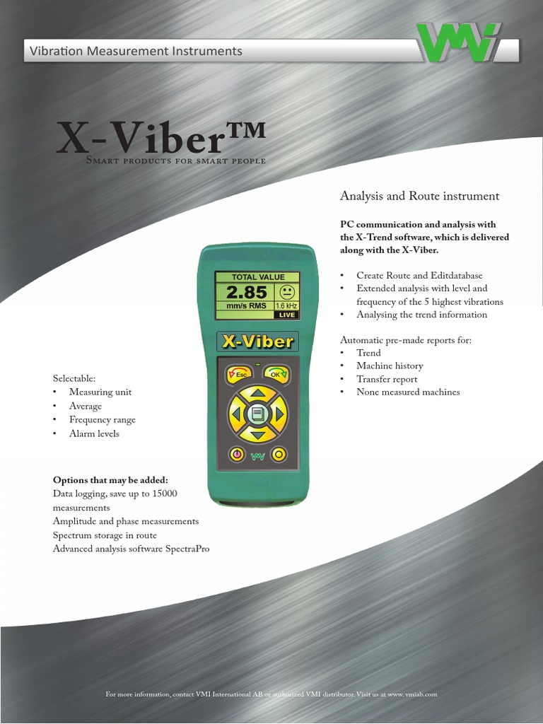 X-Viber™: Vibration Measurement Instruments | PDF | Hertz | Frequency