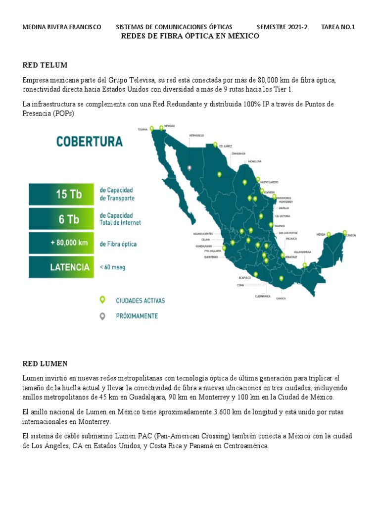 Redes de Fibra Óptica en México | PDF | Negocios | Tecnología
