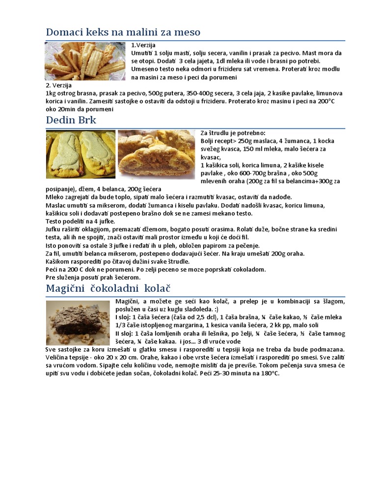 Domaci Keks Na Malini Za Meso | PDF