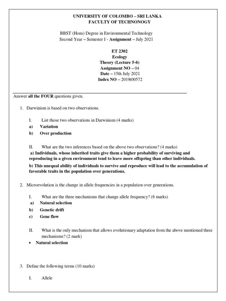 Mechanisms of Microevolution and Sources of Genetic Variation: An ...