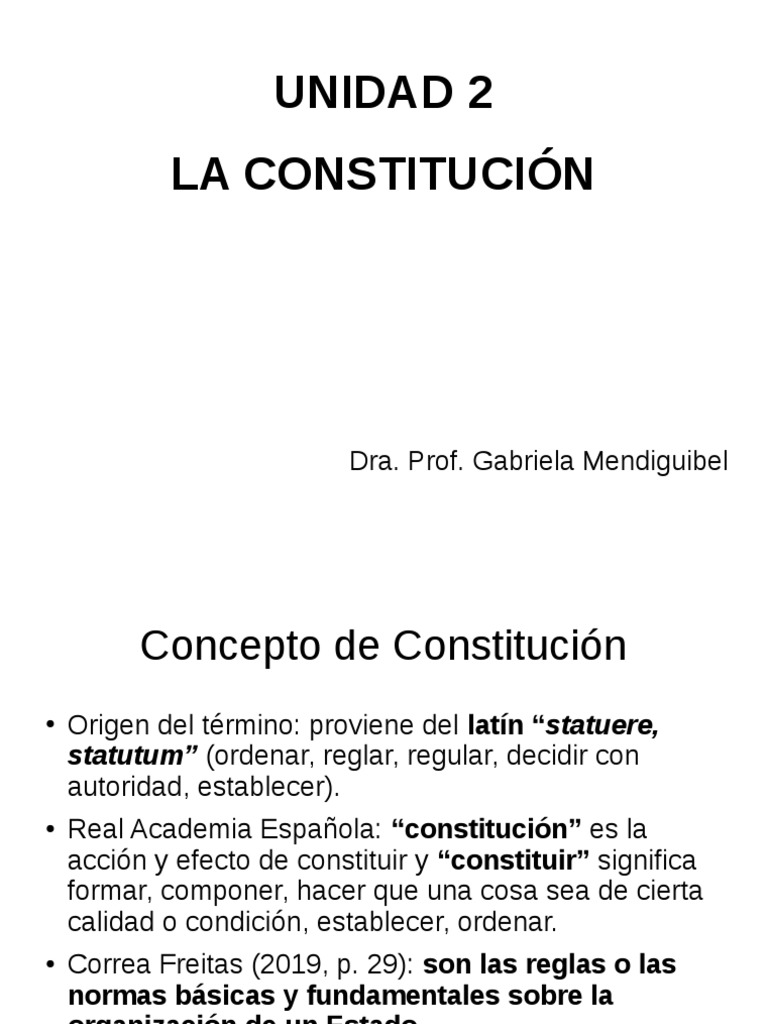 Unidad Ii La Constitución 2 1 La Constitución Pdf Constitución