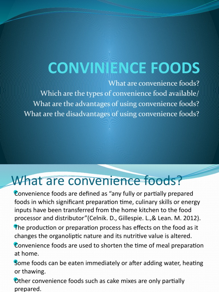 Convenience Foods | PDF | Foods | Convenience Food