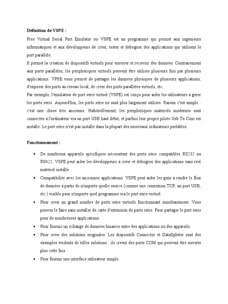 Définition de VSPE et ses fonctionnalités | PDF