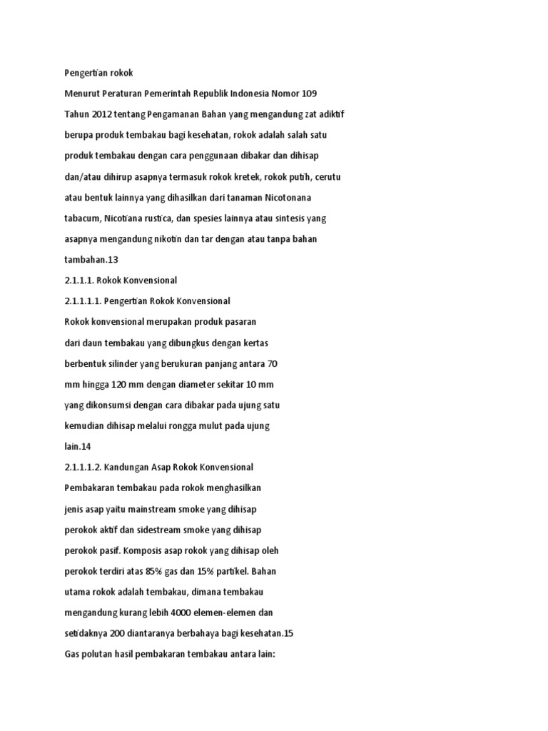 Pengertian Rokok | PDF